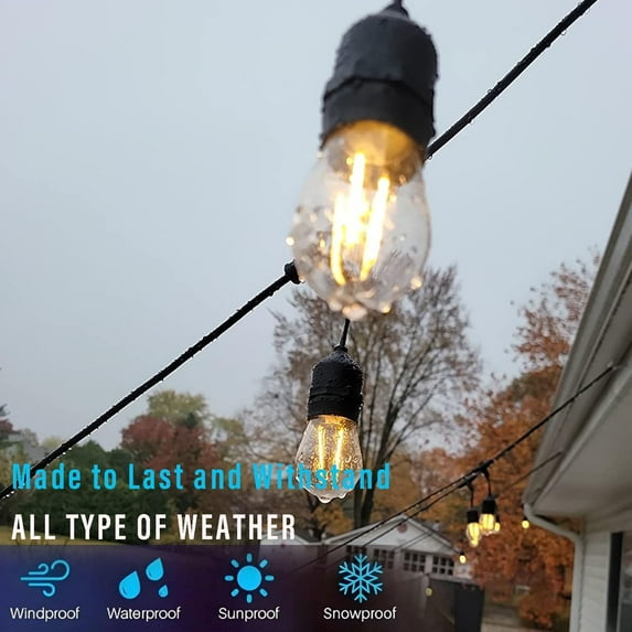 EFEMF-15 Pack S14 LED Replacement Light Bulbs for Outdoor String Lights ...