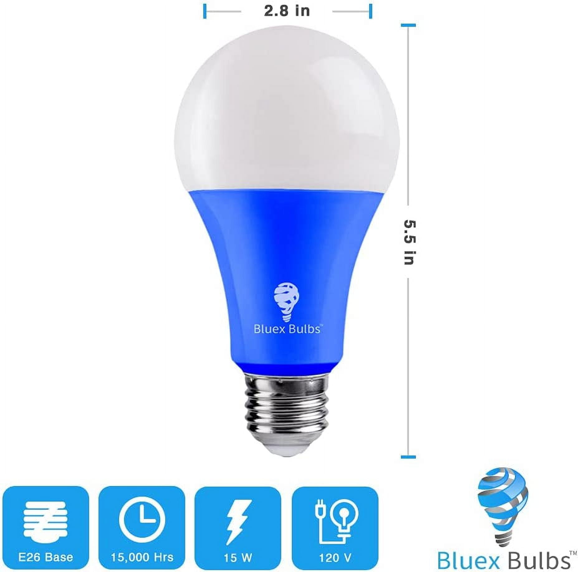 EFEMF-2 Pack BlueX LED A21 Blue Light Bulbs - 15W (120Watt Equivalent ...