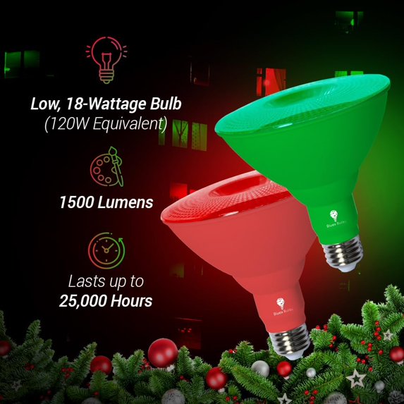 EFEMF-2 Pack BlueX LED Par38 Flood Green Light Bulb - 18W (120Watt ...