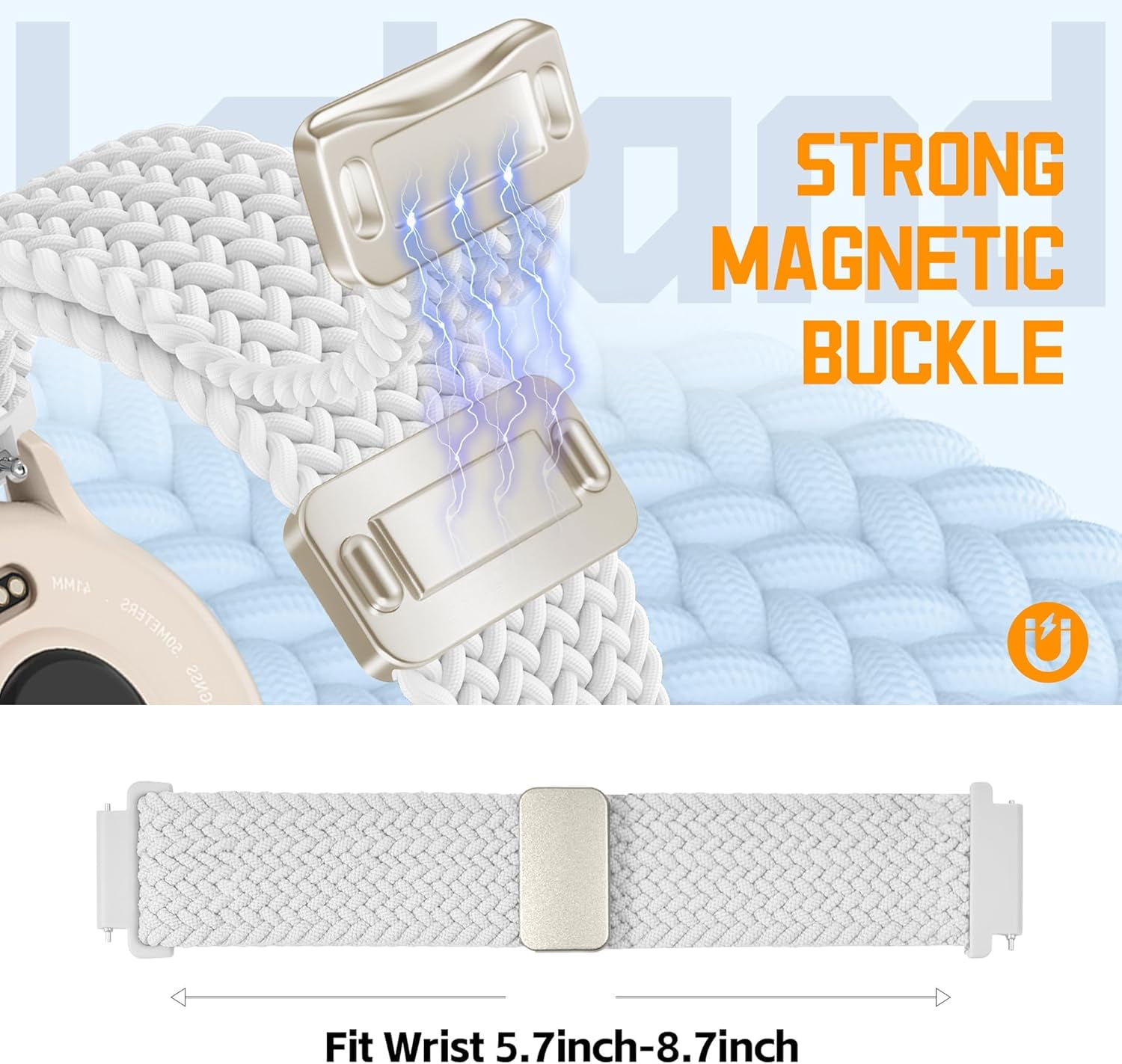 EFEMF-2 Pack Magnetic Braided Nylon Band Compatible with Garmin Venu 3 ...