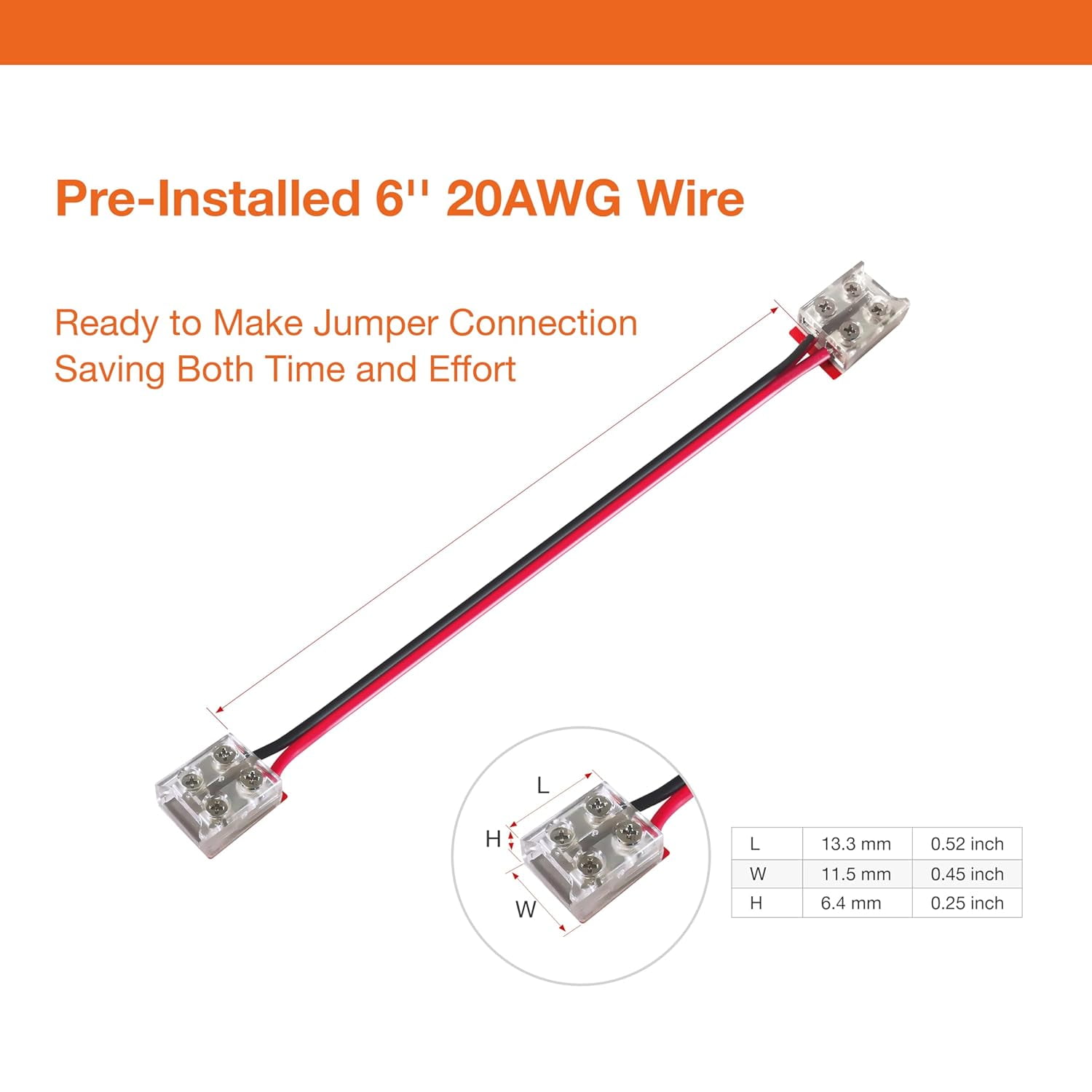 EFEMF-2-Pin Solderless Jumper Connectors for 10mm LED Strip Lights ...