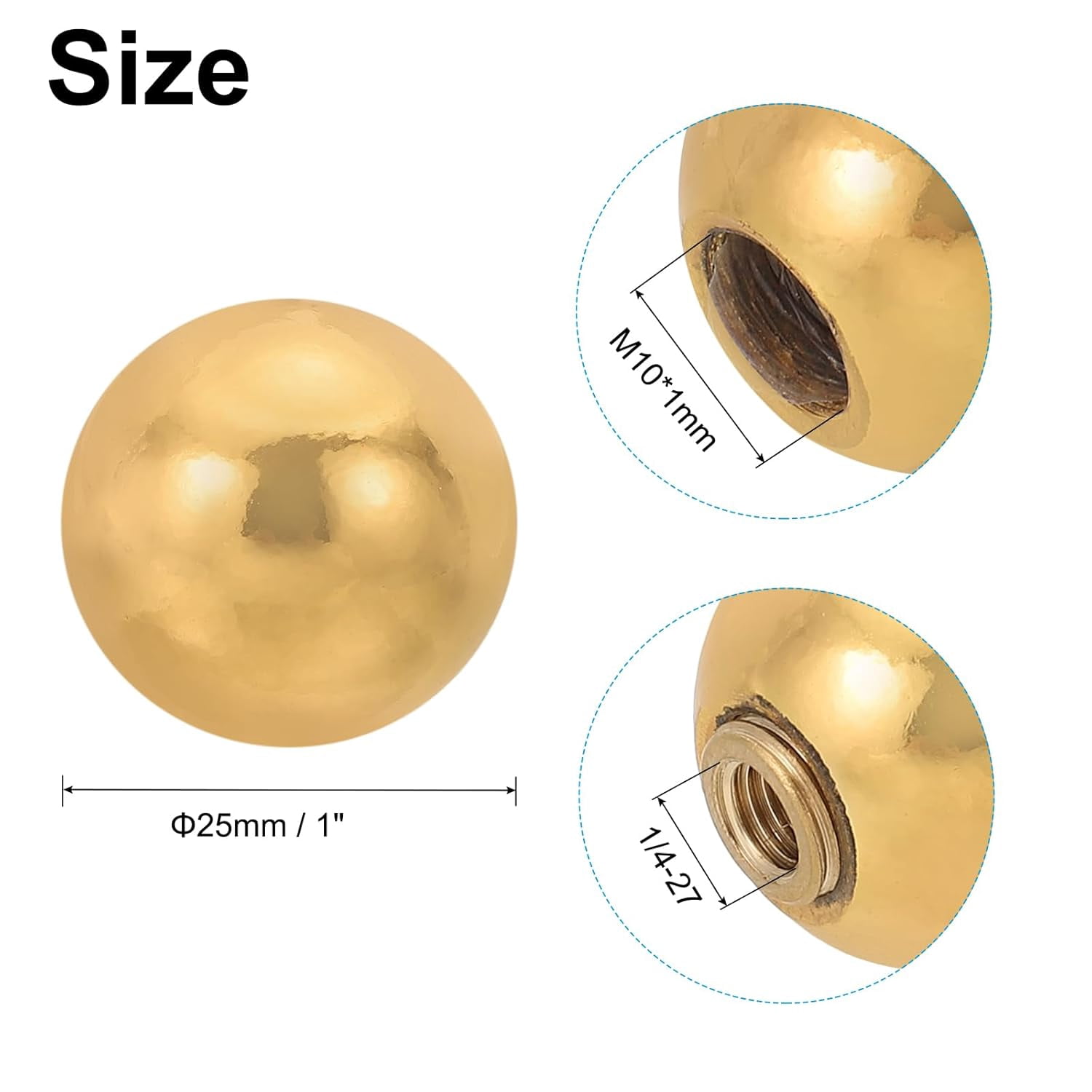 EFEMF-25mm Ball Lamp Finials Caps Knob, 2 Set Lamp Shade Decoration ...