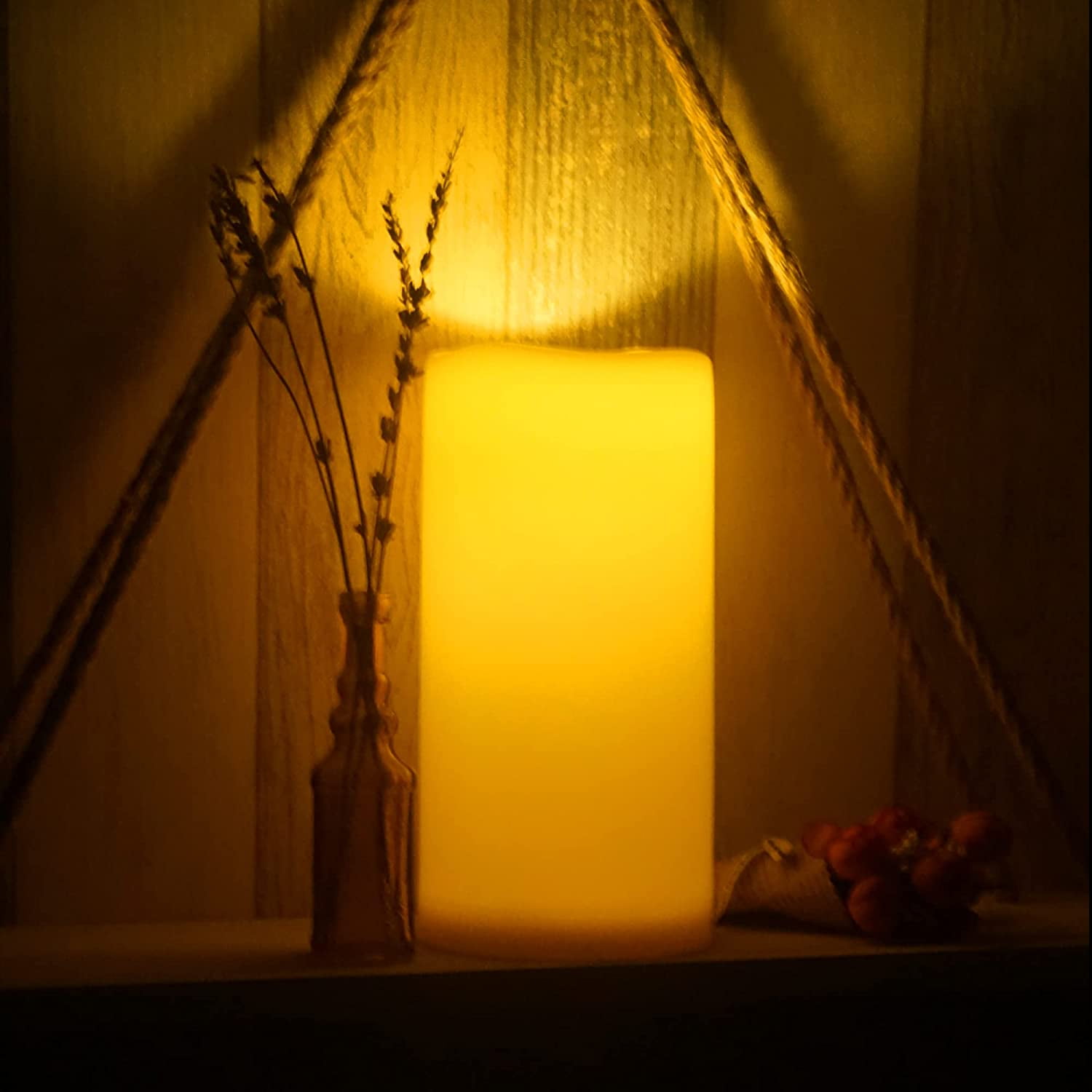 EFEMF-4 x 8 Inch Outdoor Flameless Candle Waterproof Battery Operated ...