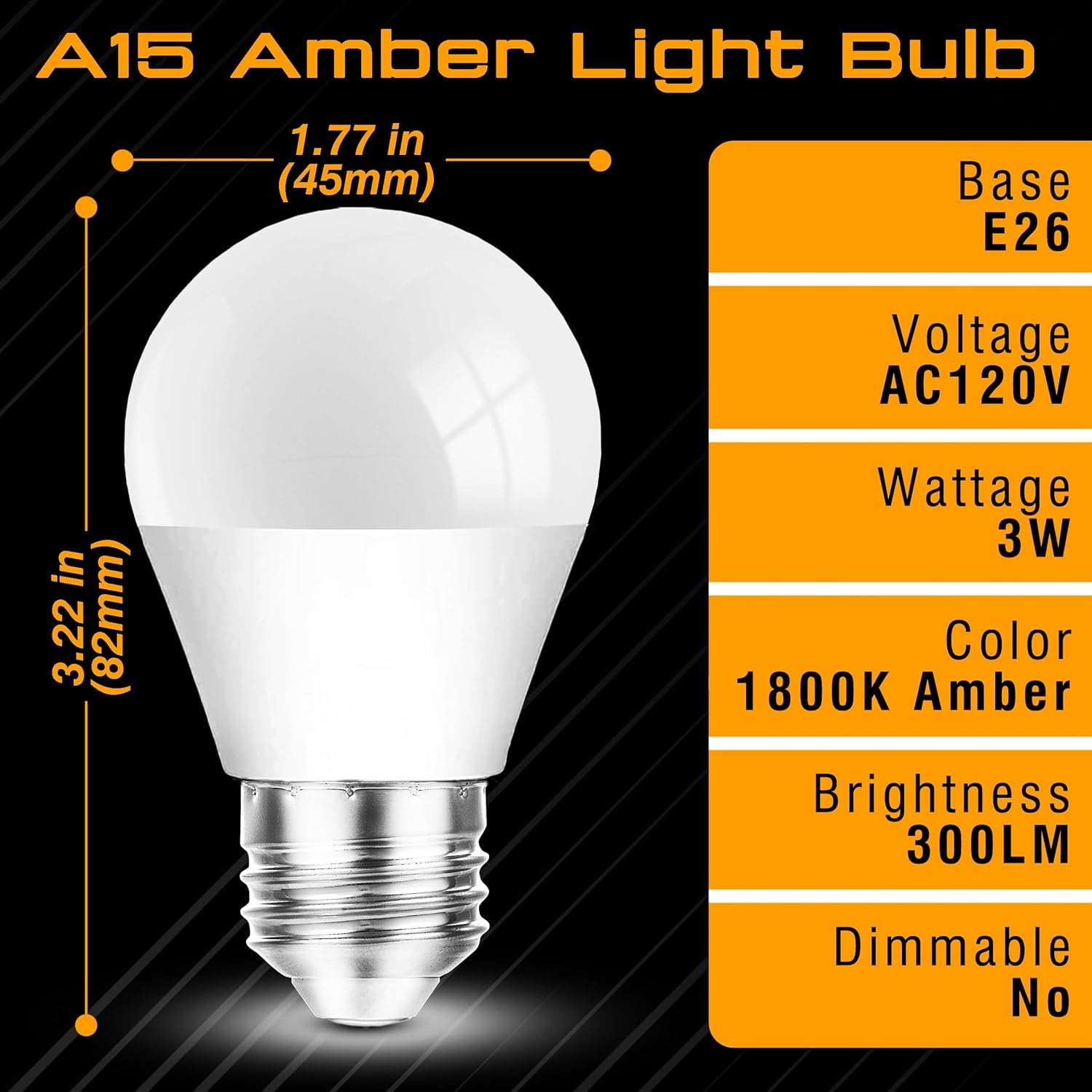 EFEMF-Amber Sleep Light Bulb, Blue Light Blocking, 1800K Warm Light ...