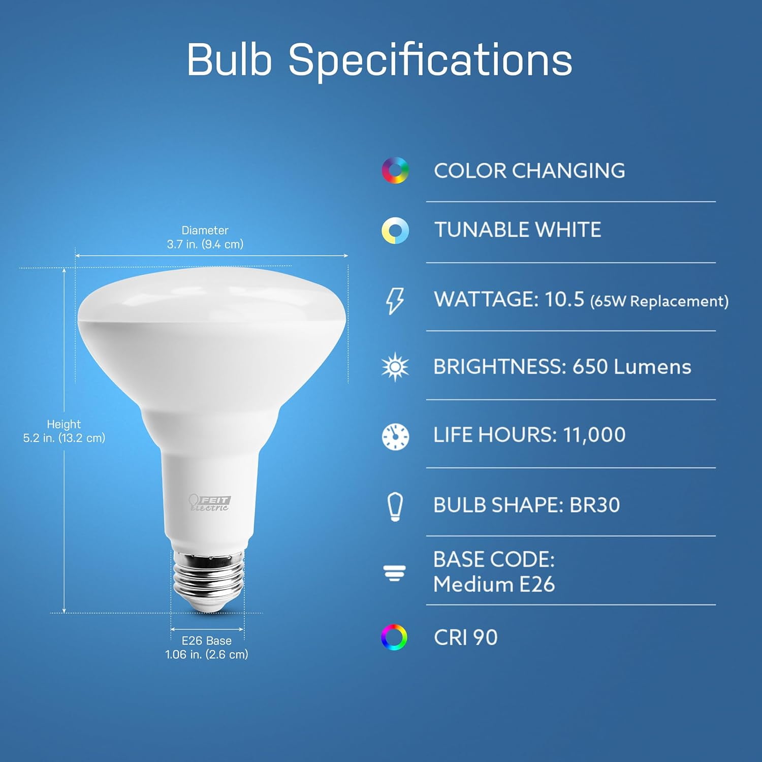 EFEMF-BR30 Smart Flood Light Bulb,2.4GHz WiFi Color Changing and ...