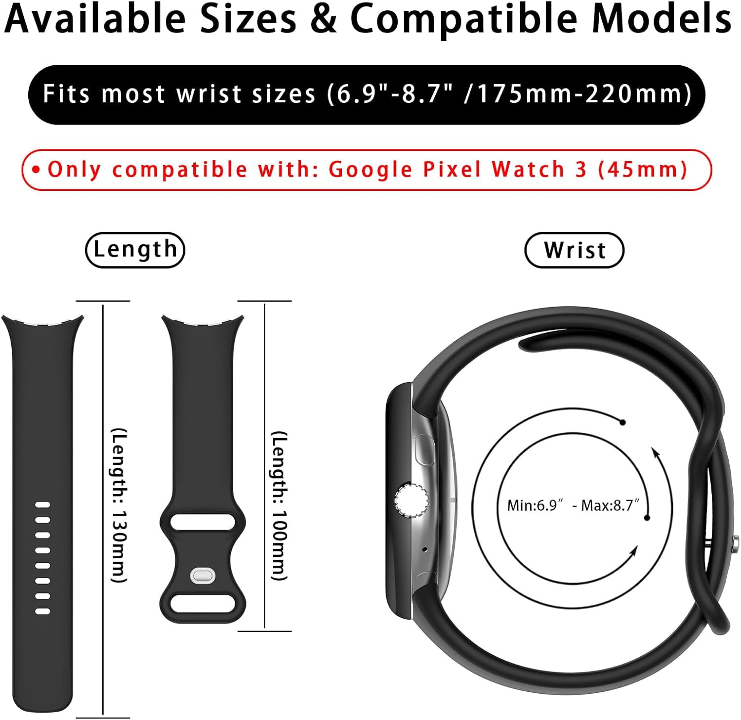 EFEMF-Band Compatible with Google Pixel Watch 3/4 (45mm), Soft Silicone ...