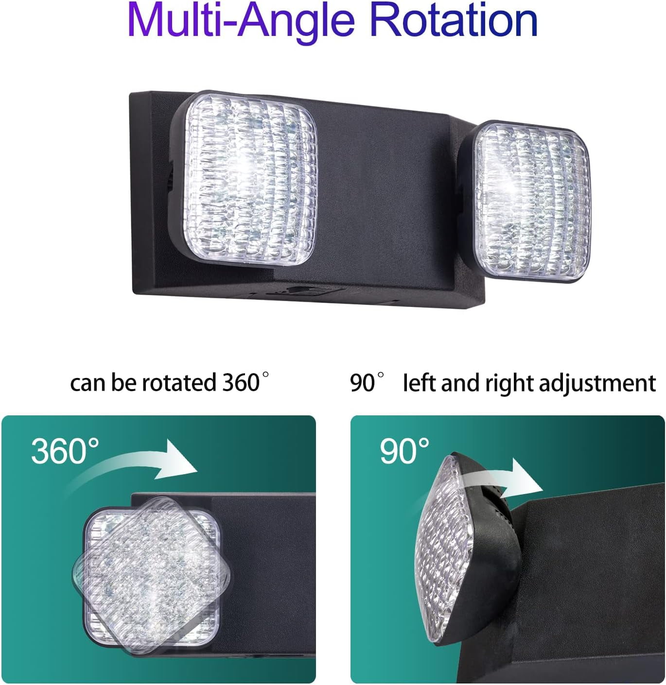 EFEMF-Black Emergency Lights with Battery Backup,Commercial Emergency ...