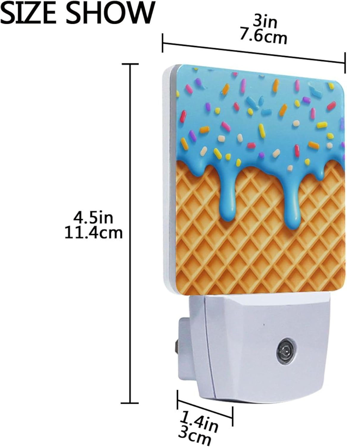EFEMF-Blue Ice Cream Baseball Drip LED Sensor Night Light Set of 2 Cone ...