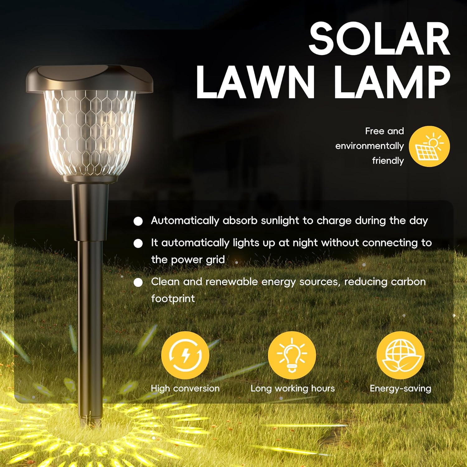 EFEMF-Bright 1 Pack Solar Pathway Lights, Dual Color Modes (Color ...