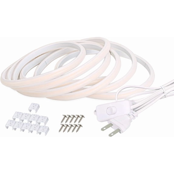 EFEMF-COB LED Strip Lights 3.28ft 320LEDs 4000K White LED Lights 110V ...
