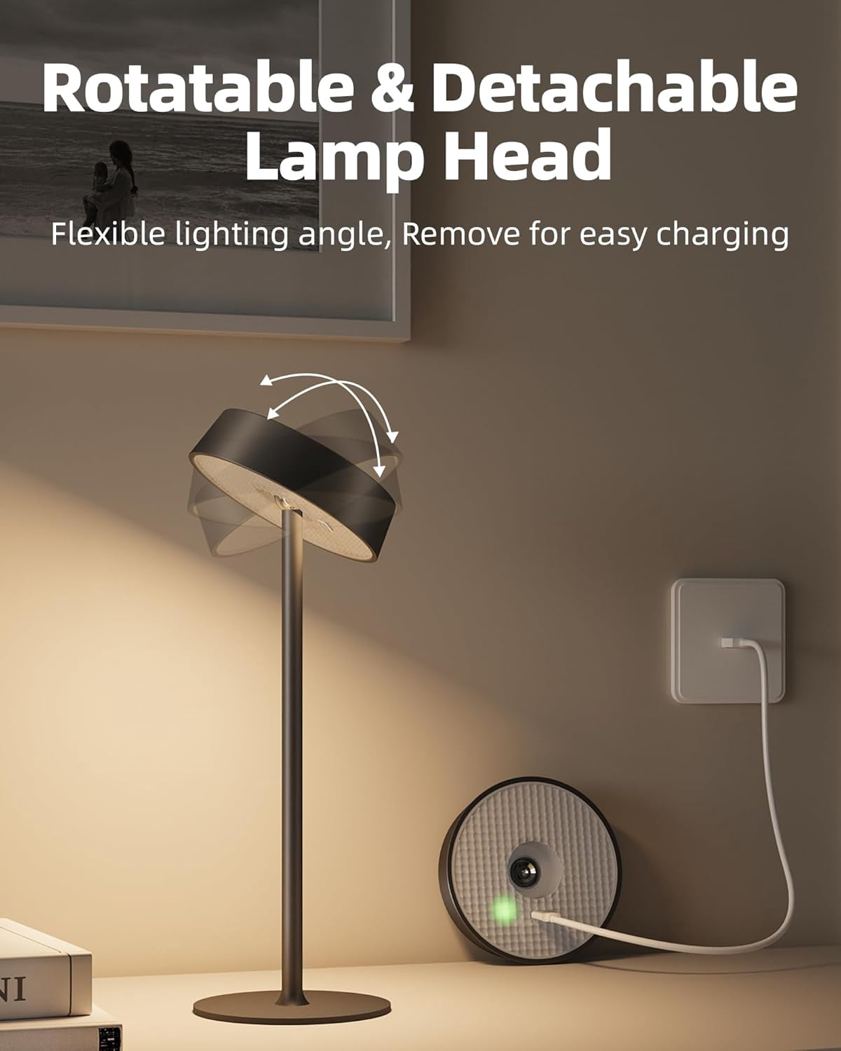 EFEMF-Cordless Lamp, Outdoor Waterproof, Dimmable Touch Control 3 Color ...