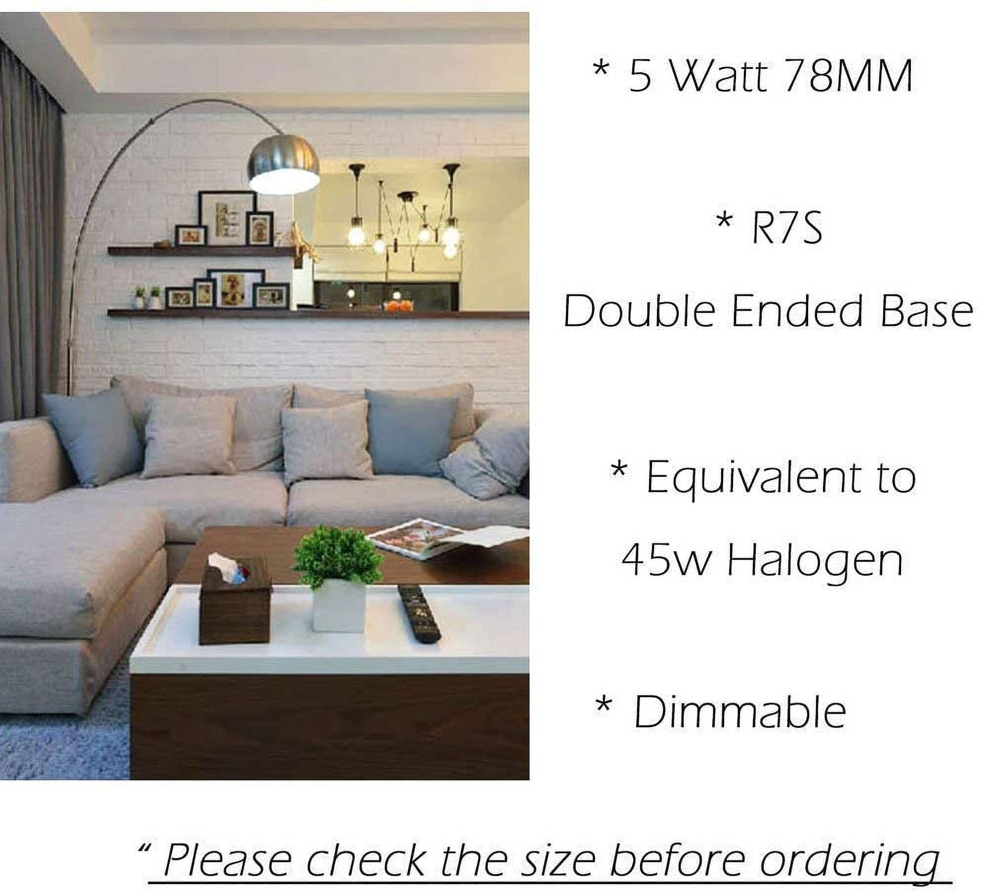 EFEMF-Dimmable R7S LED Bulb 78mm (3'') - 5W T3 Double Ended J Type J78 ...