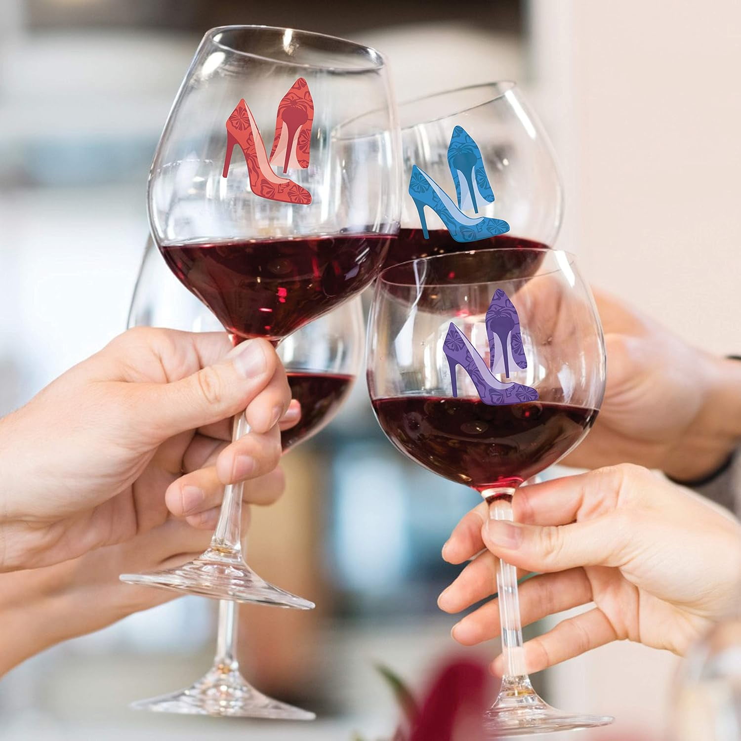 EFEMF-Drink Markers - Wine Glass Decals - Wine Clings - High Heels (Set ...