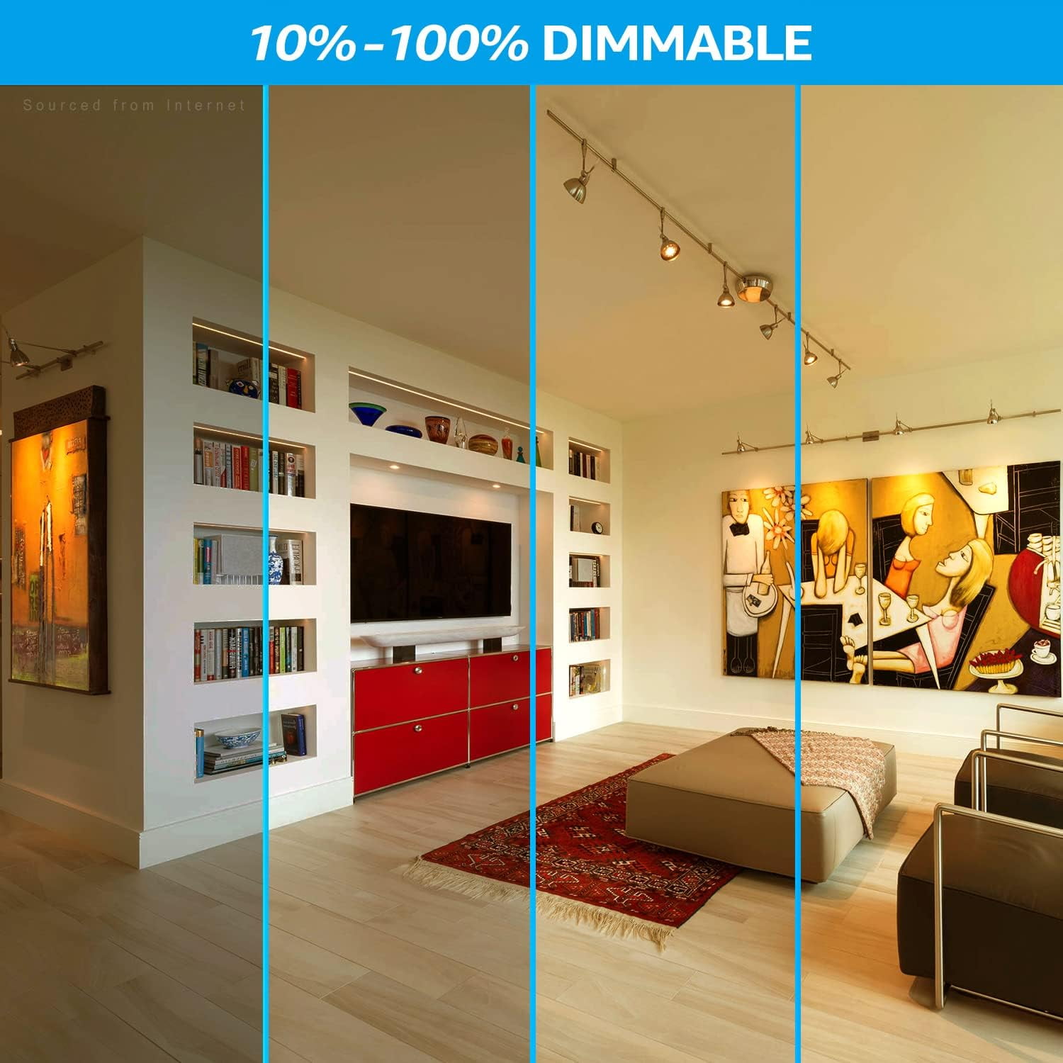 EFEMF-GU10 LED Bulb Dimmable, UL Listed, 50W Halogen Equivalent, 500LM ...