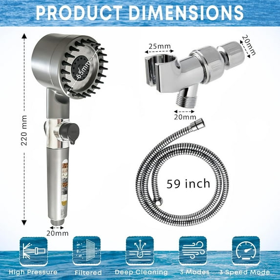 EFEMF-High Pressure Filtered Shower Head with Handheld Design – Ionic ...