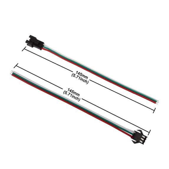 EFEMF-JST SM 3 Pin Connector LED Power Male to Female SM Wire Cable ...