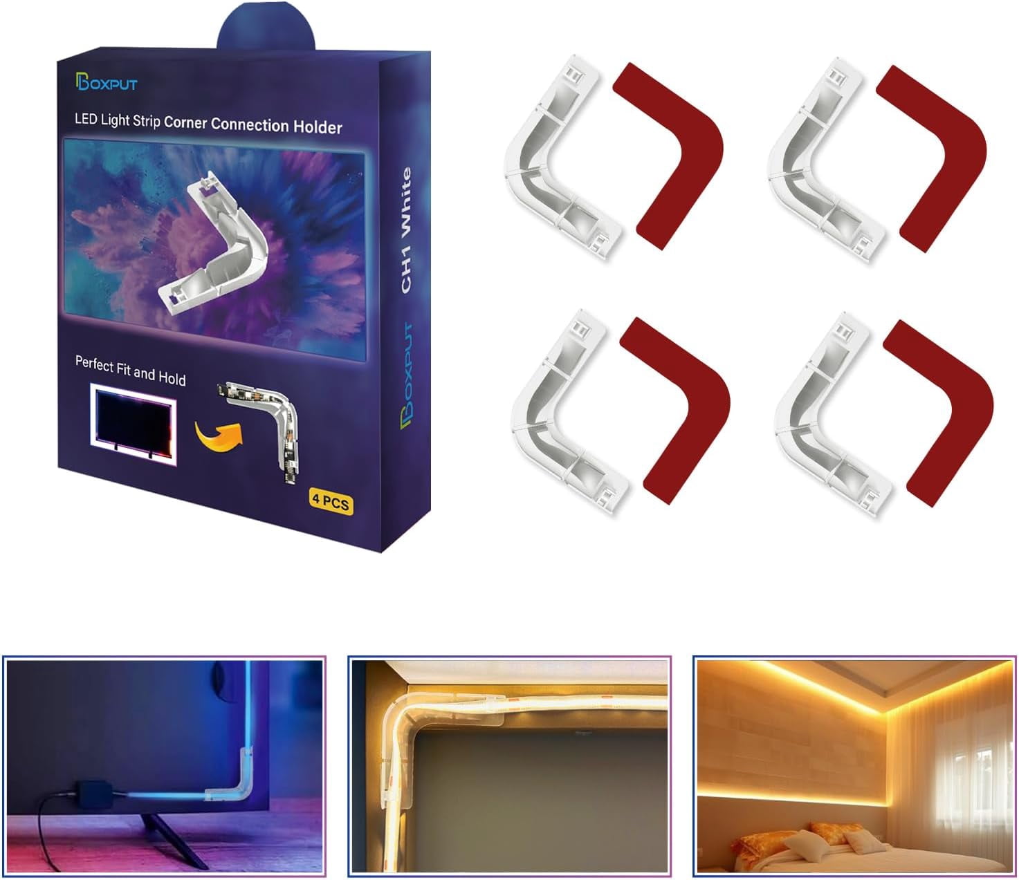 EFEMF-L - Shape LED Light Strip Connectors LED Light Strip Corner ...