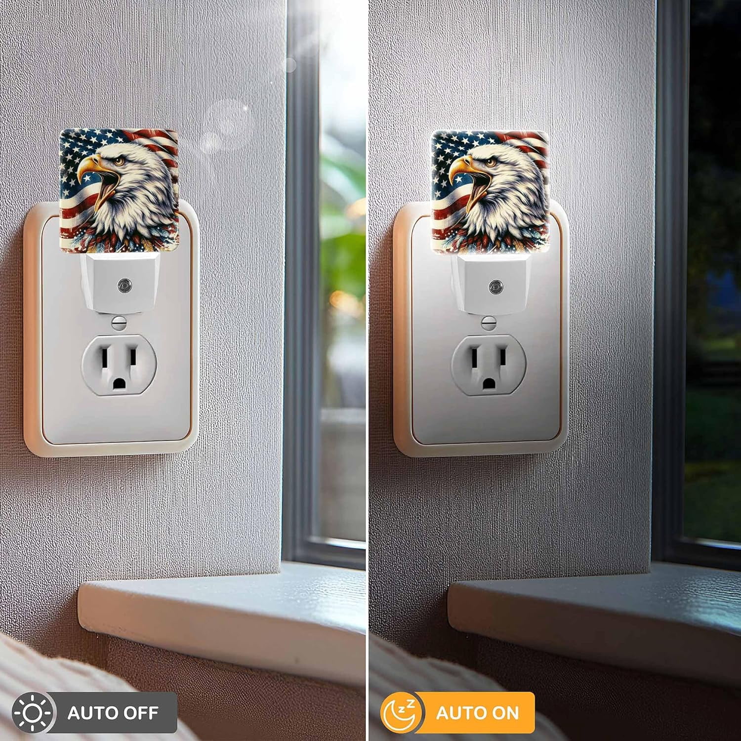 EFEMF-LED Night Light Lamp with Smart Sensor Dusk to Dawn Sensor,Bald ...