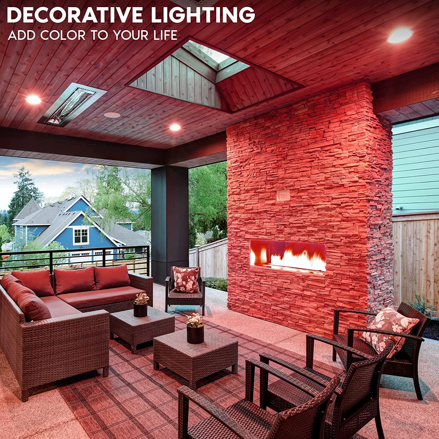 EFEMF-LED PAR38 Flood Red Light Bulb, 8W (45W Equivalent), Red LED ...