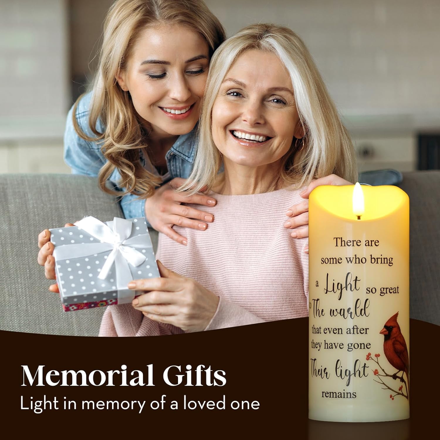 EFEMF-Memorial Flameless LED Candle with Remote Sympathy Gift for Loss ...
