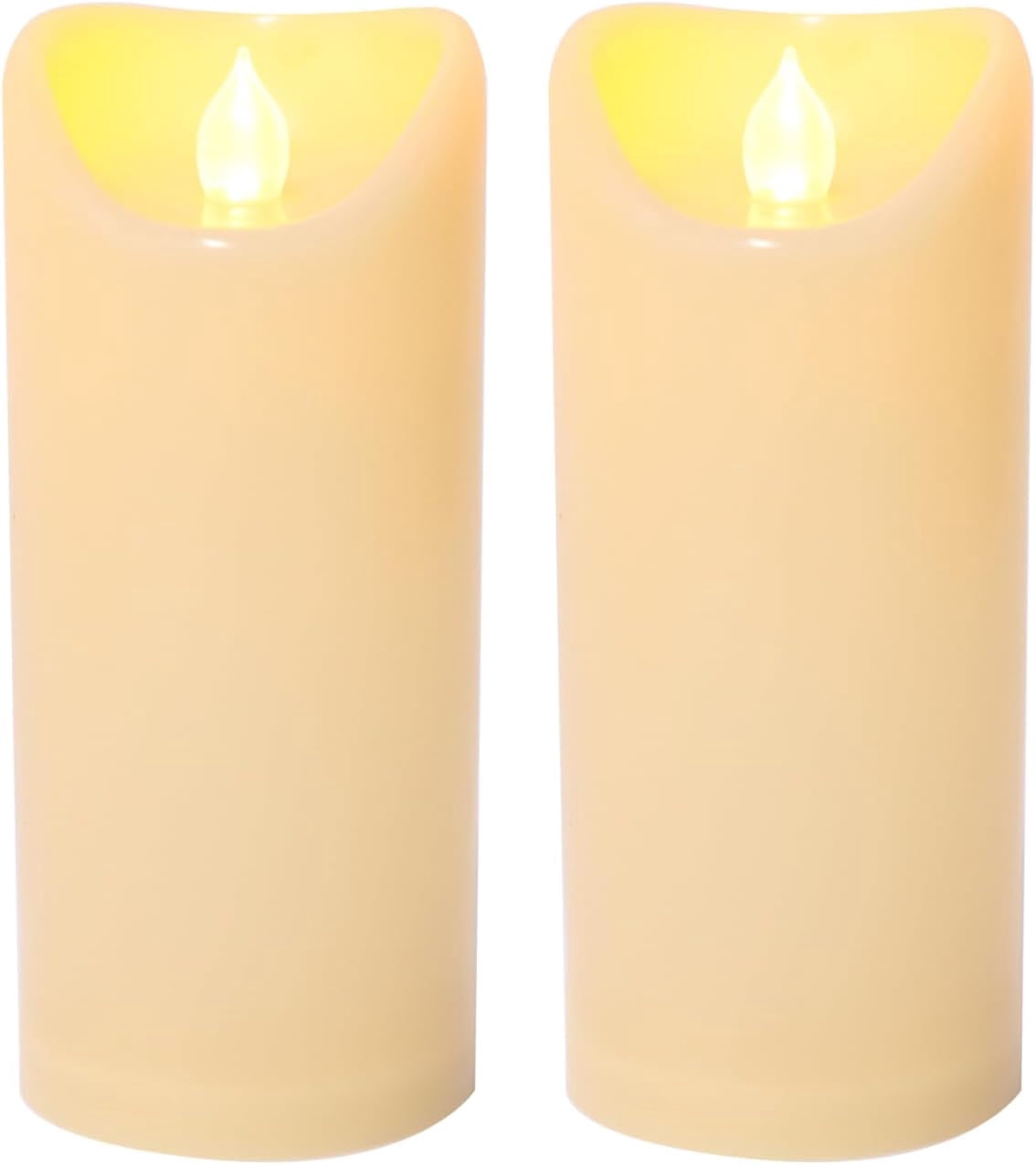 EFEMF-Outdoor Battery Operated Flameless Candles with Remote Timer ...