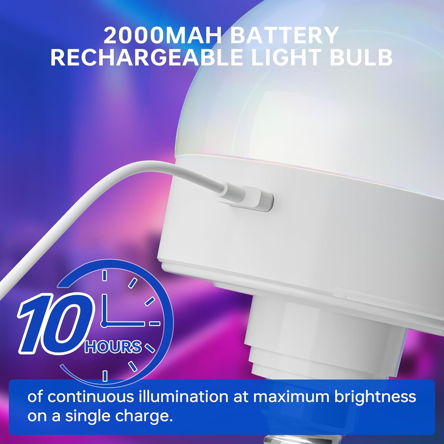 EFEMF-Rechargeable Light Bulb with Remote Control: E12 Wireless LED ...
