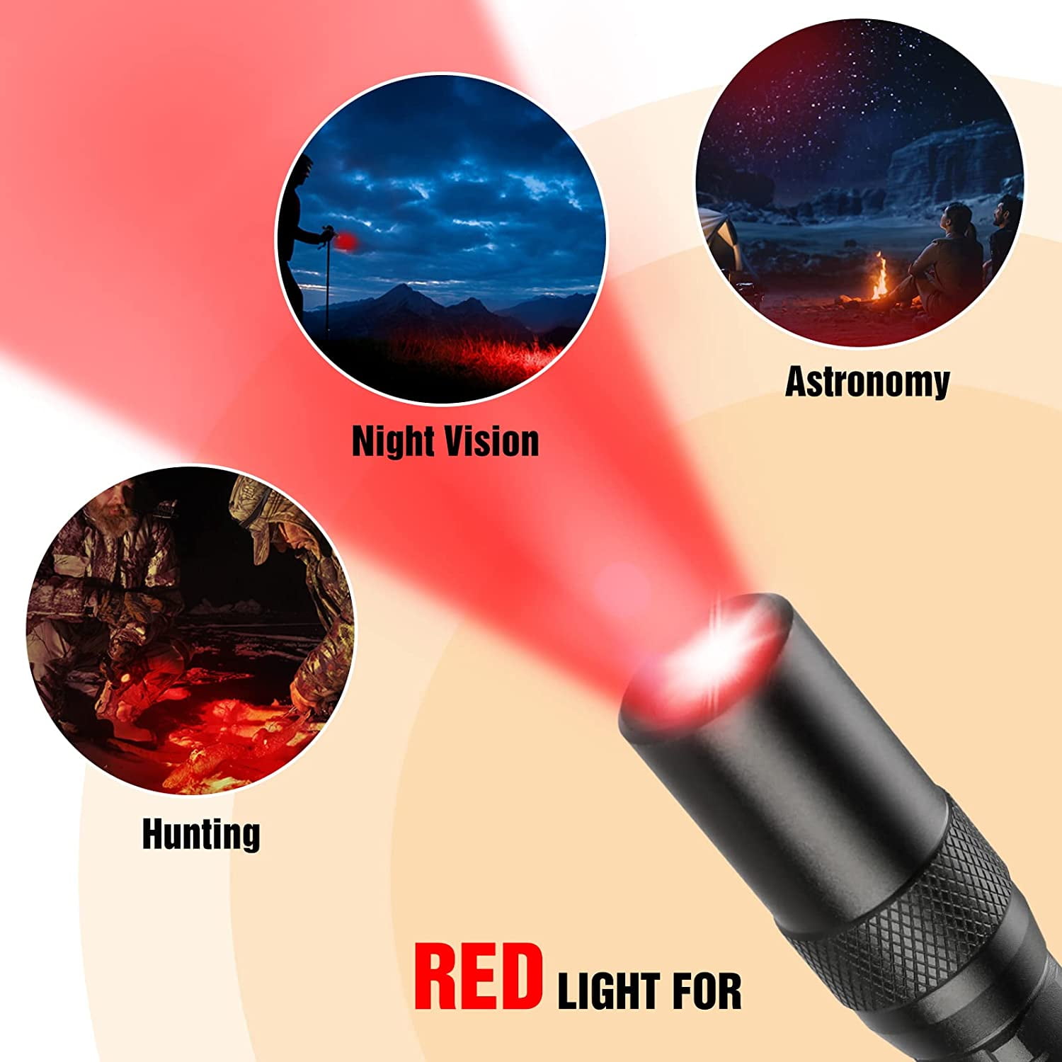 EFEMF-Red Light Penlight Flashlight with 395nm UV Blacklight/White ...
