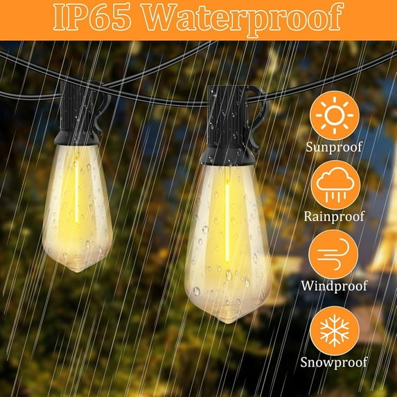 EFEMF-ST40 LED String Light Replacement Bulbs, 12 Pack Clear LED Bulbs ...