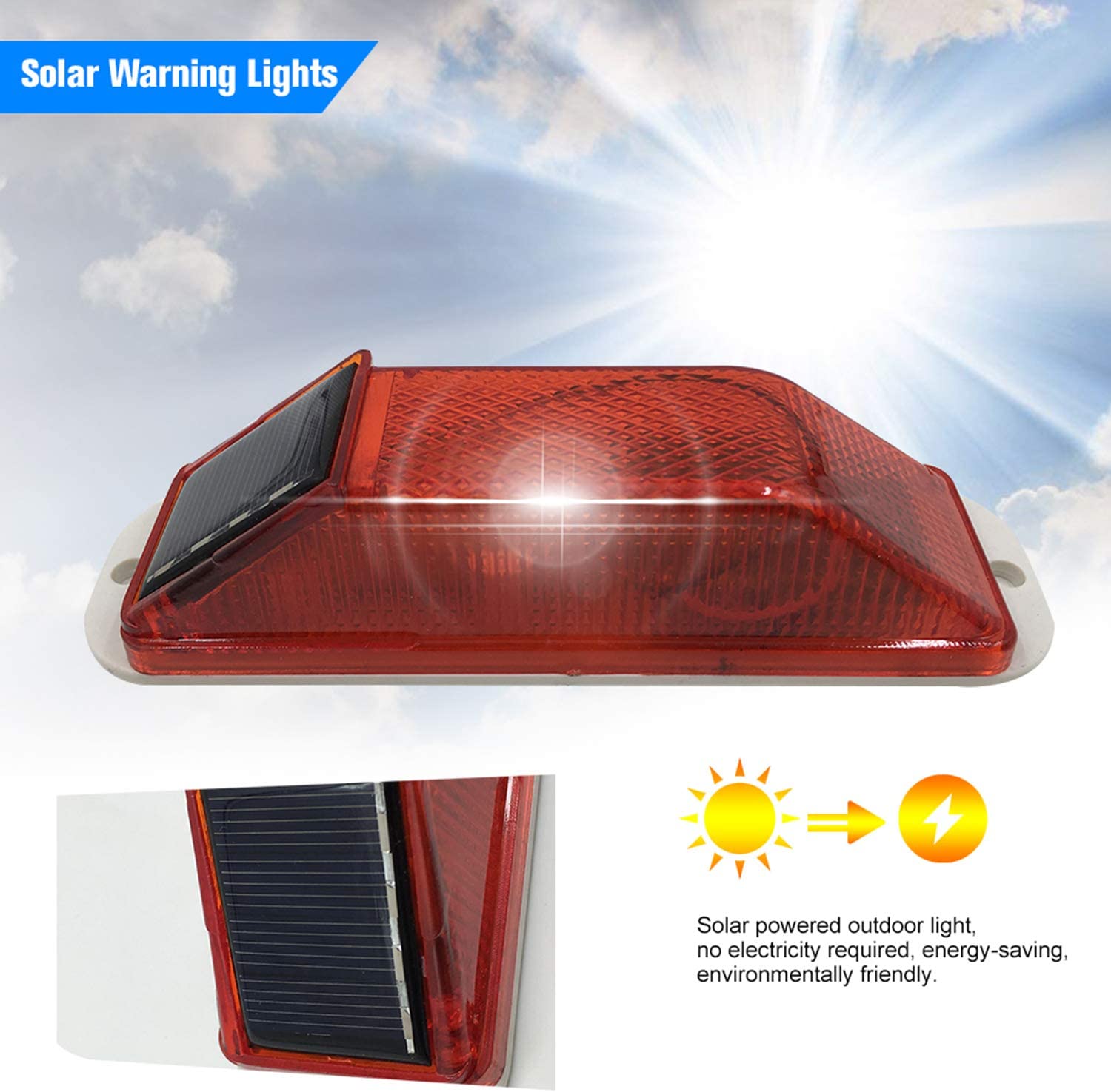 EFEMF-Solar Strobe Warning Light: Sensitive LED Warning Lamp High ...