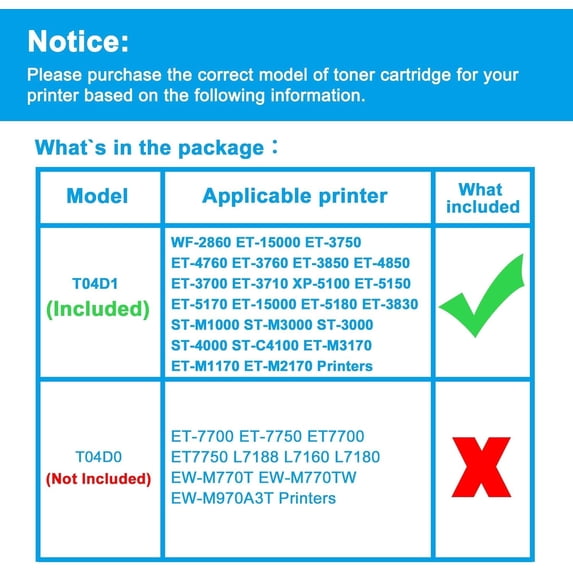 EFEMF-T04D100 Ink Maintenance Box Replacement for 04D1 ET-15000 ET-3750 ...