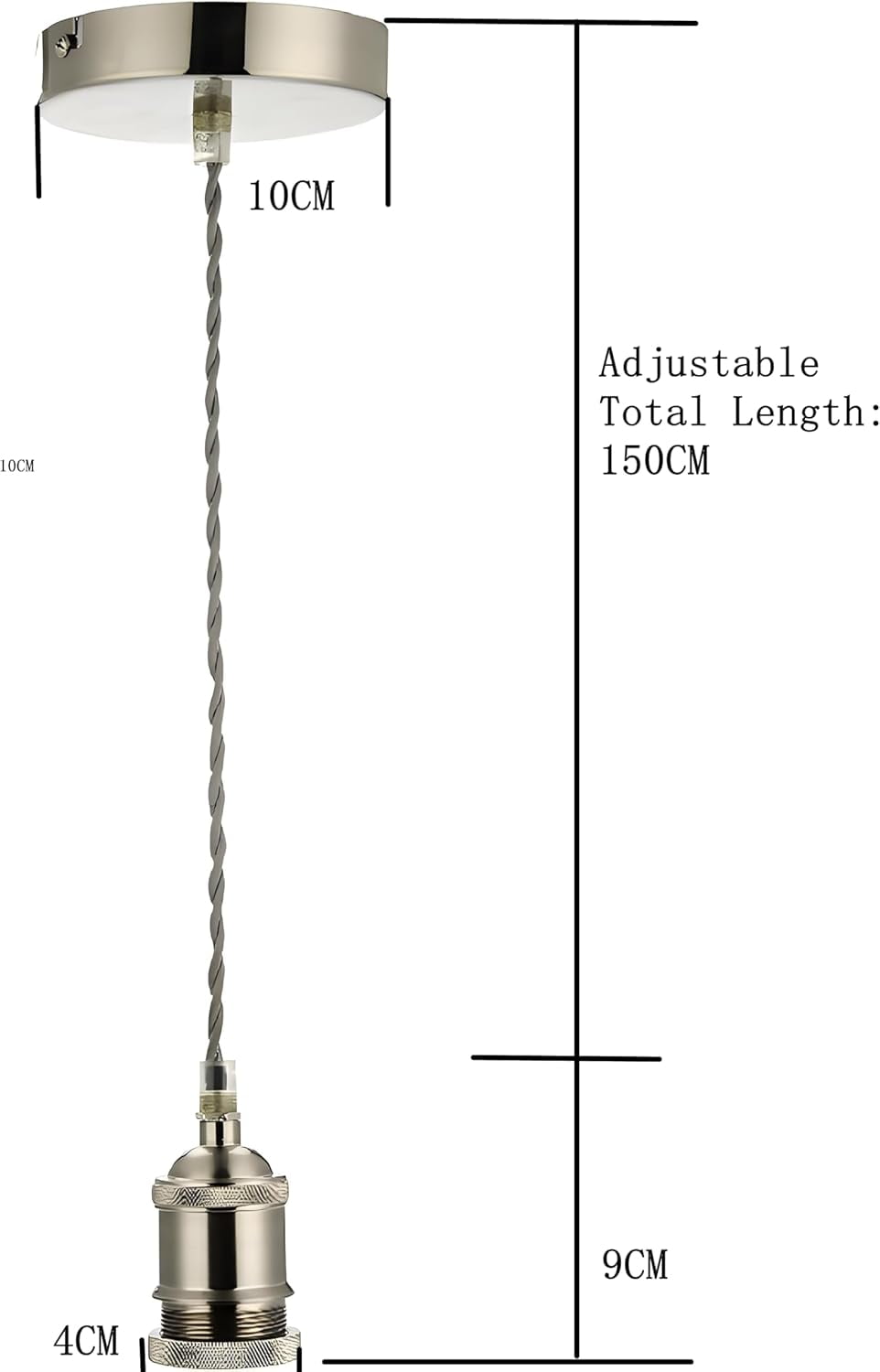 EFEMF-Vintage Retro Ceiling Pendant Light Fitting, 1.5M Twisted Braided ...