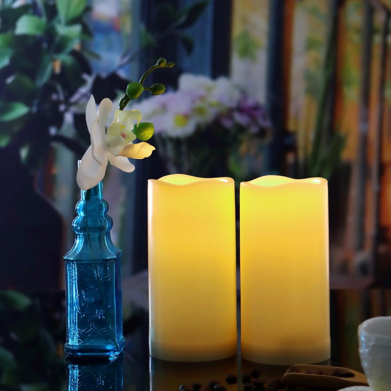 EFEMF-Waterproof Outdoor Battery Operated Flameless Candles with Auto ...