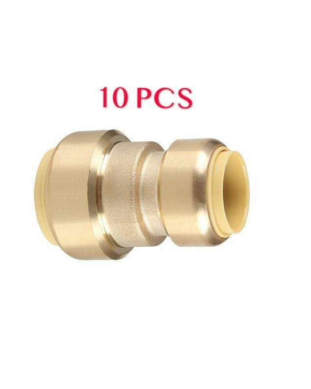 EFIELD 10 PCS 3/4" X 1/2" PUSH FIT REDUCER COUPLING BRASS FITTINGS, NO LEAD - Walmart.com