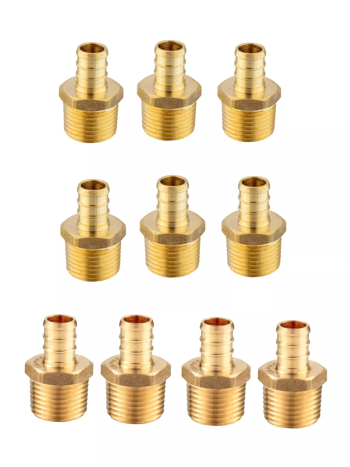 EFIELD 10PCS 1/2" PEX x 1/2" Male NPT Adapters Crimp Brass Fittings ,Lead Free - Walmart.com
