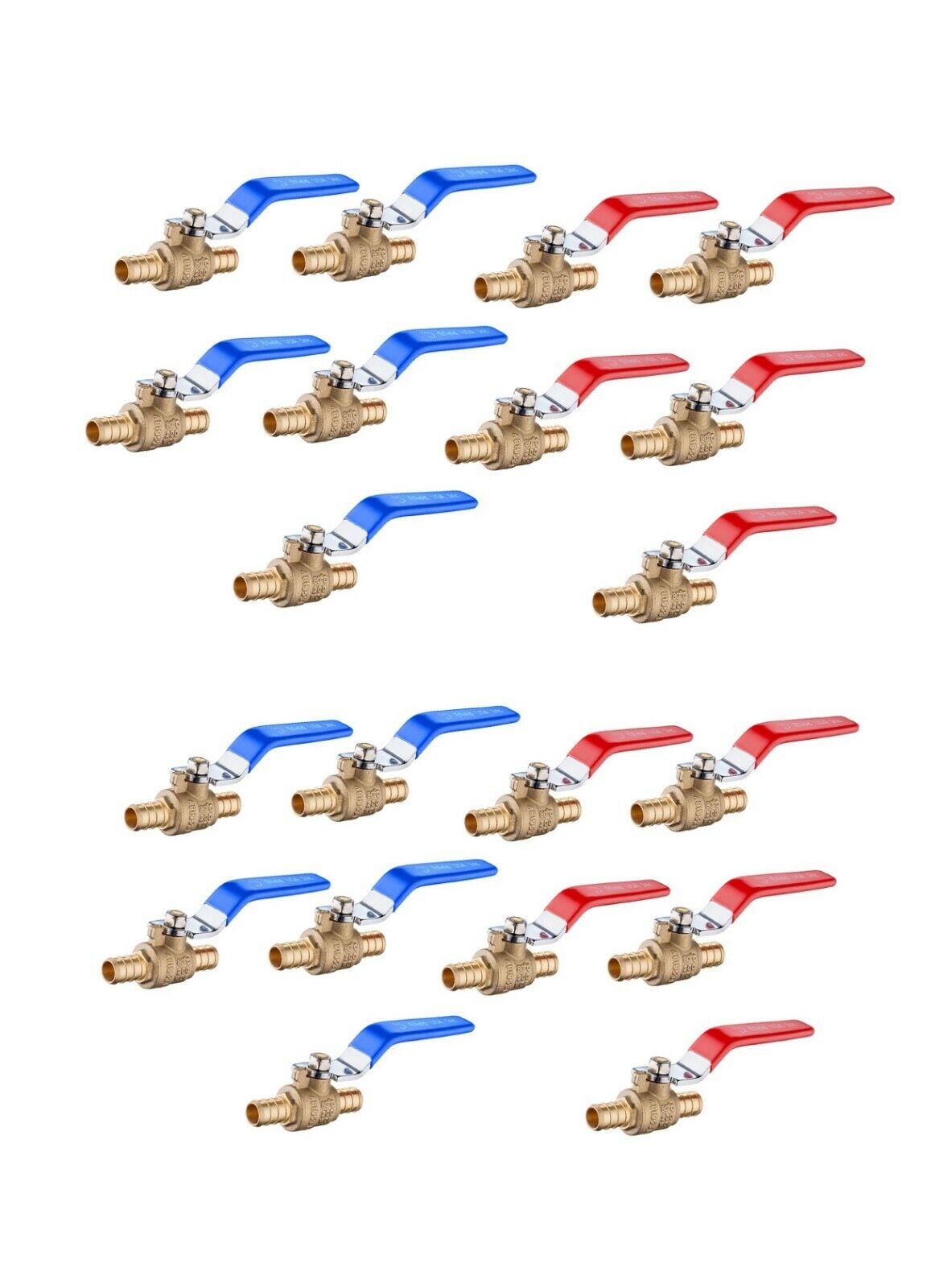 EFIELD 20PCS 1/2" PEX FULL PORT SHUT OFF BALL BRASS VALVE HOT AND COLD NO LEAD - Walmart.com