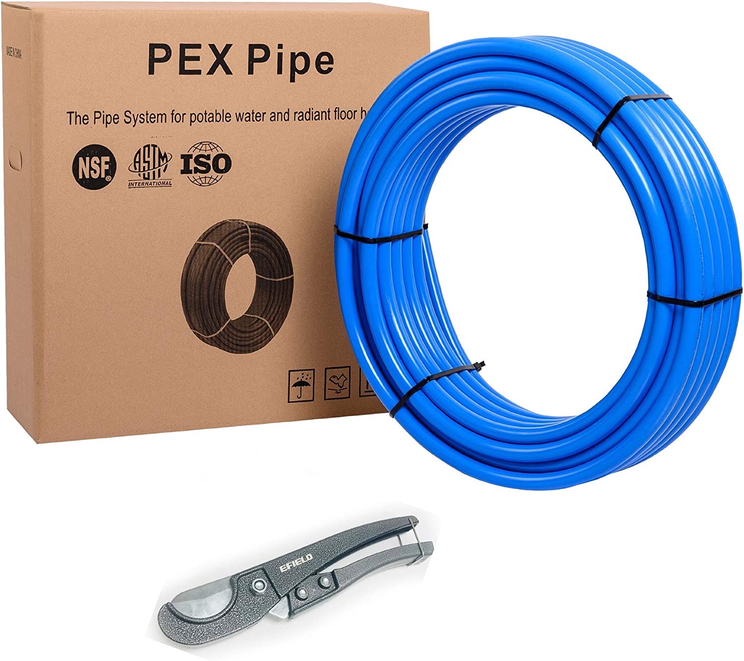 EFIELD 3/4 Inch 100 ft Pex-B Piping Blue Color, NSF Certified For ...