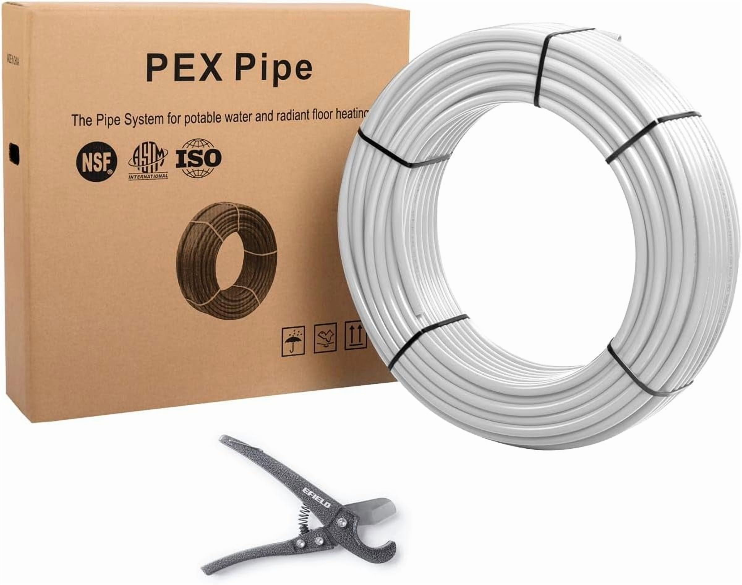 EFIELD 300 Ft 3/4-Inch Pex-b Pipe, White Color, NSF Certified for ...