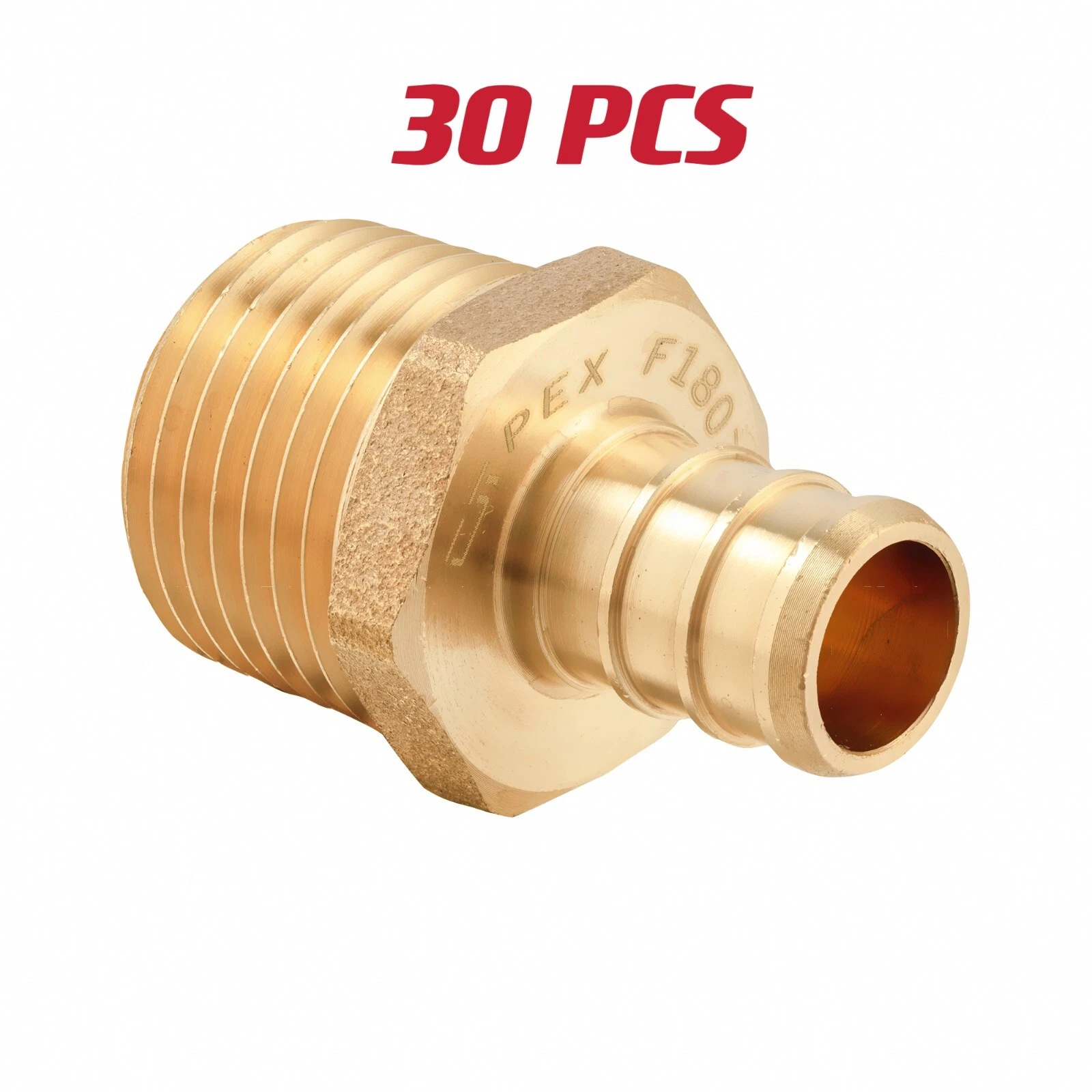 EFIELD 30PCS 1/2" PEX x 1/2" Male NPT Adapters Crimp Brass Fittings ,Lead Free - Walmart.com