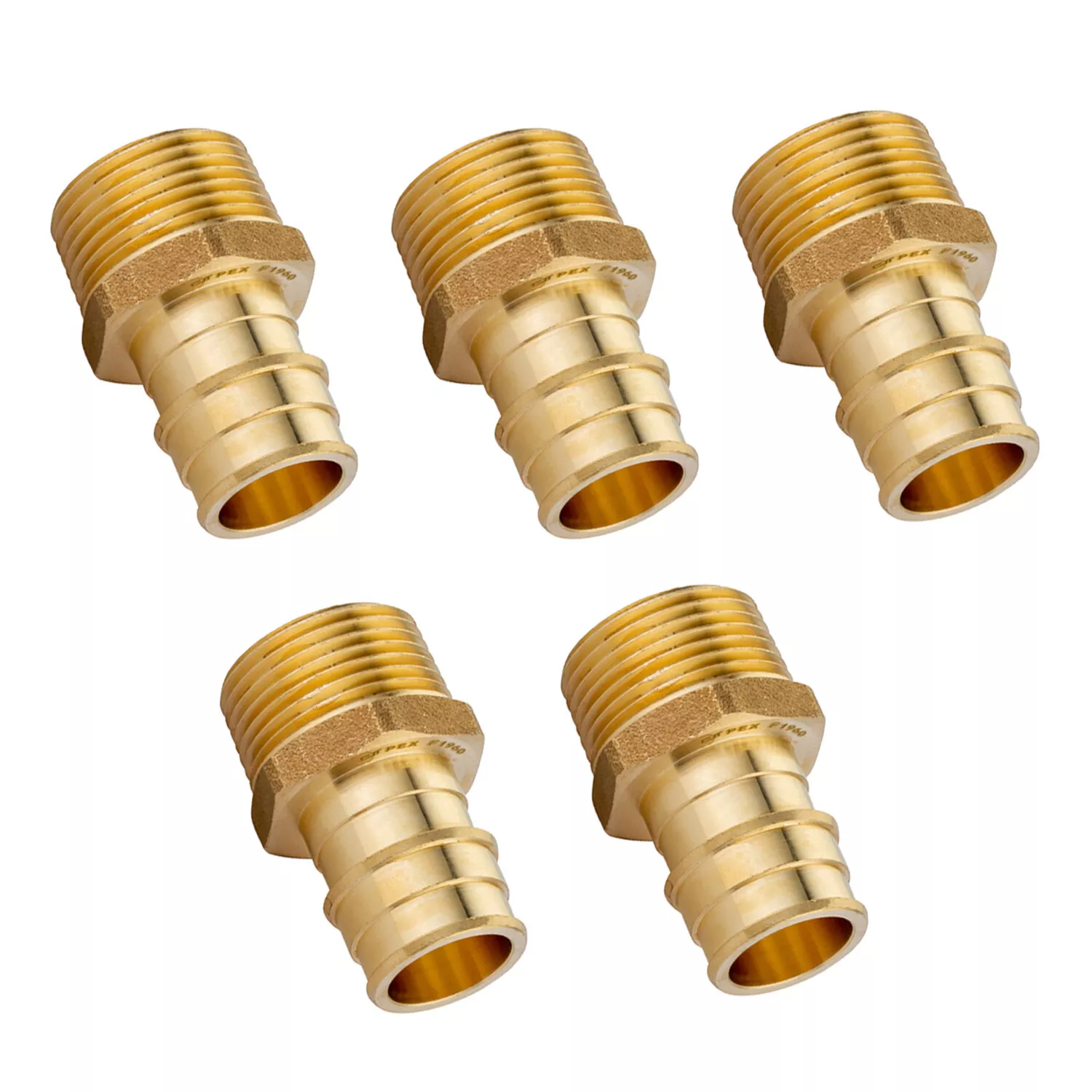 EFIELD 5 PCS Pex A 3/4"x3/4" MALE NPT Adapter Expansion Brass Fittings, No Lead - Walmart.com