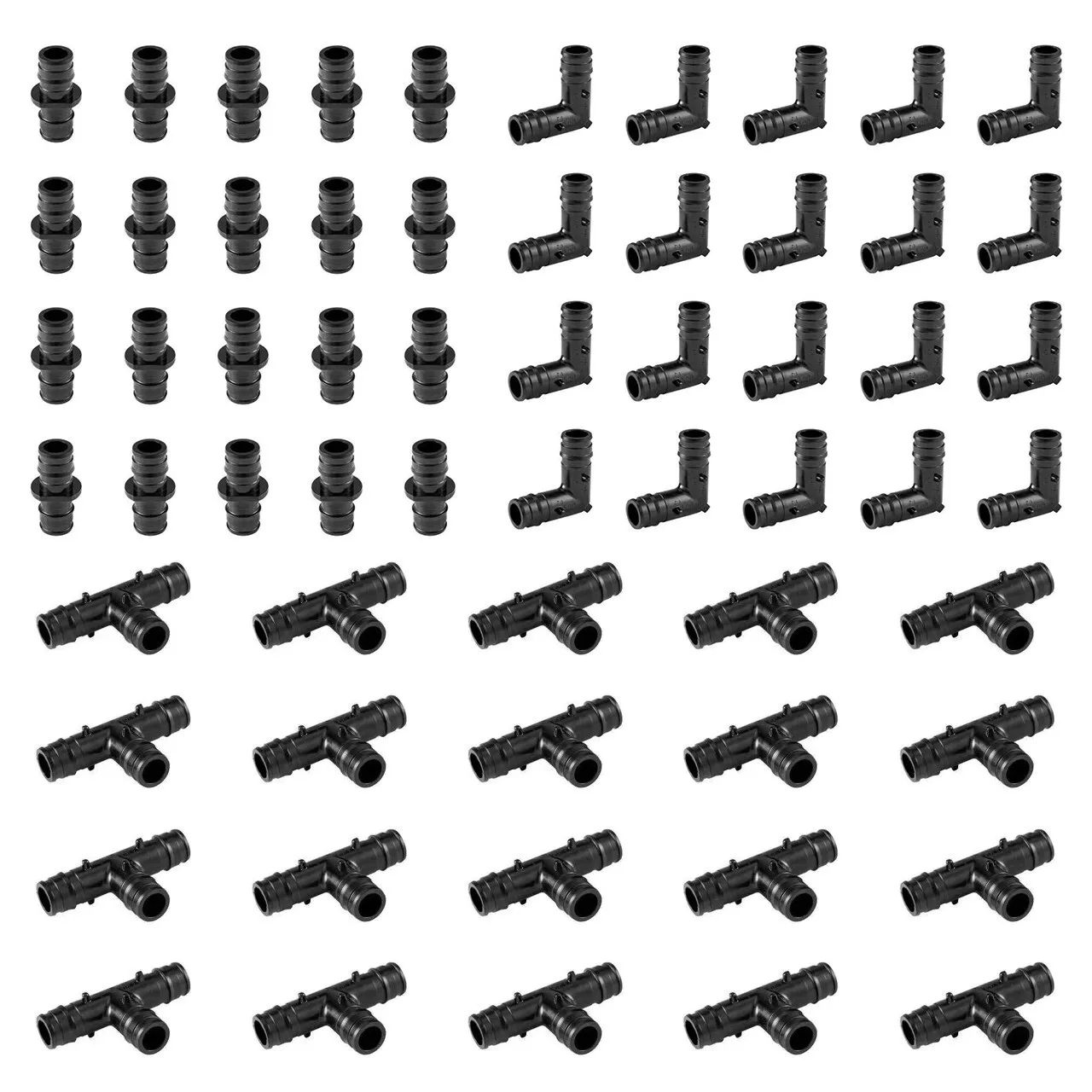EFIELD 60 PCS Pex A Poly Expansion Fittings 1/2" Combo: Elbow Coupler Tee (20/Ea - Walmart.com