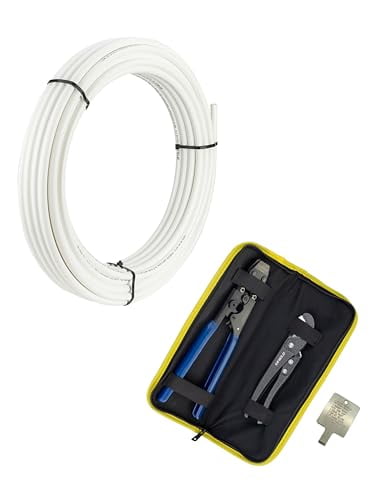 EFIELD Pex-b Pipe/Tool Combo, 1/2 inch 100 ft Length White Color with ...