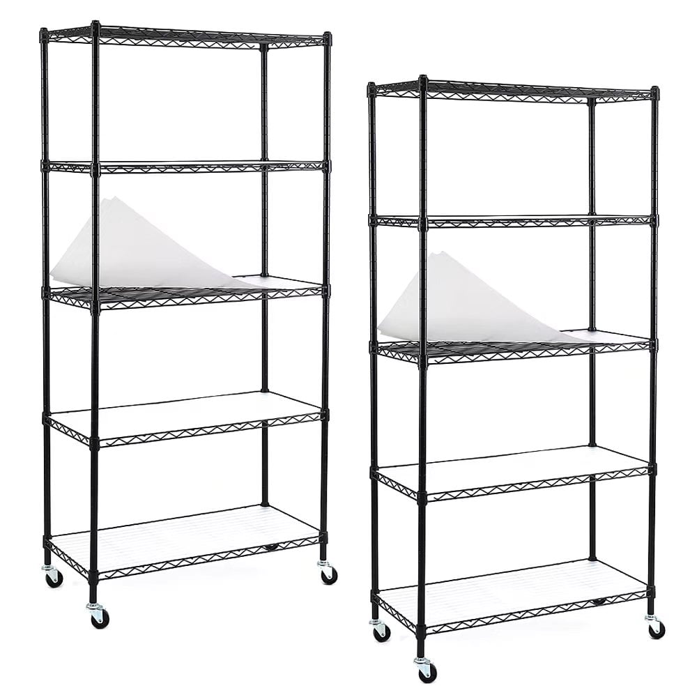 EFINE 2-Pack 5-Shelf Shelving Units and Storage on Wheels and 5-Shelf ...
