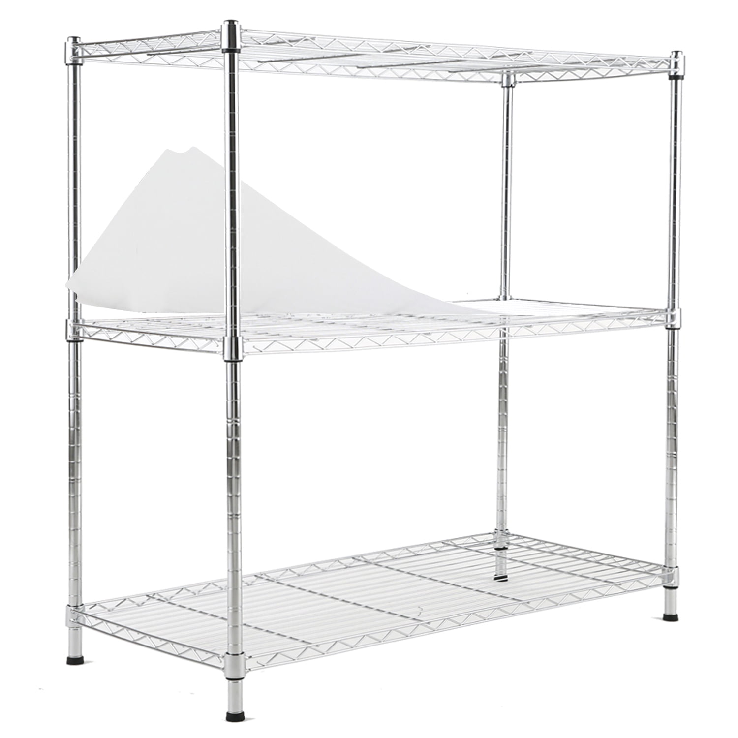 EFINE 3-Shelf Chrome Shelving Unit with 3-Shelf Liners - Walmart.com