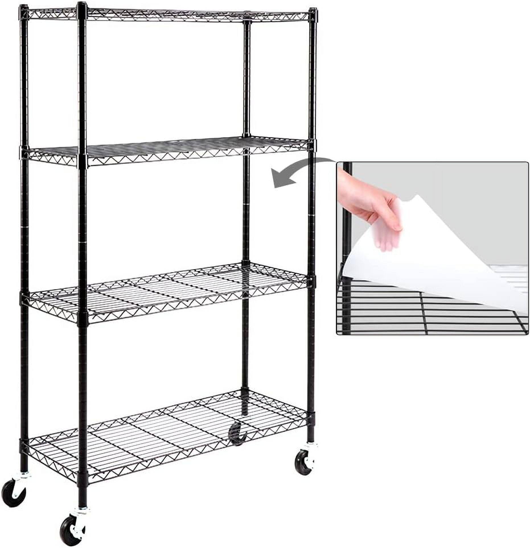 EFINE 4-Shelf Shelving Units and Storage on 3'' Wheels with 4-Shelf ...