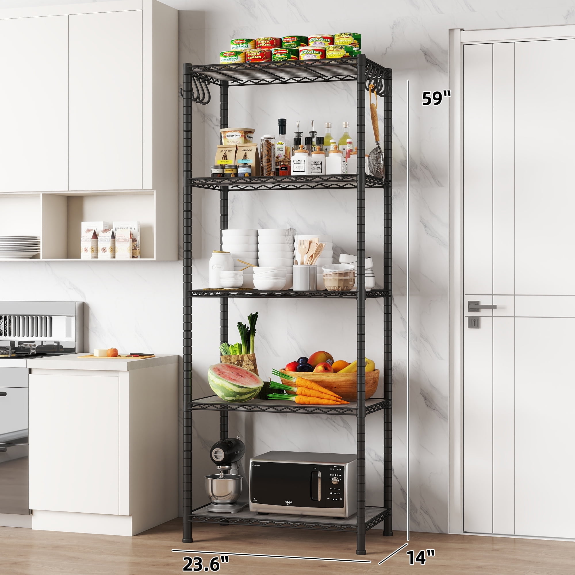 EFINE 5-Shelf Shelving Unit with 8-Hook and 5-Shelf Liners - Walmart.com