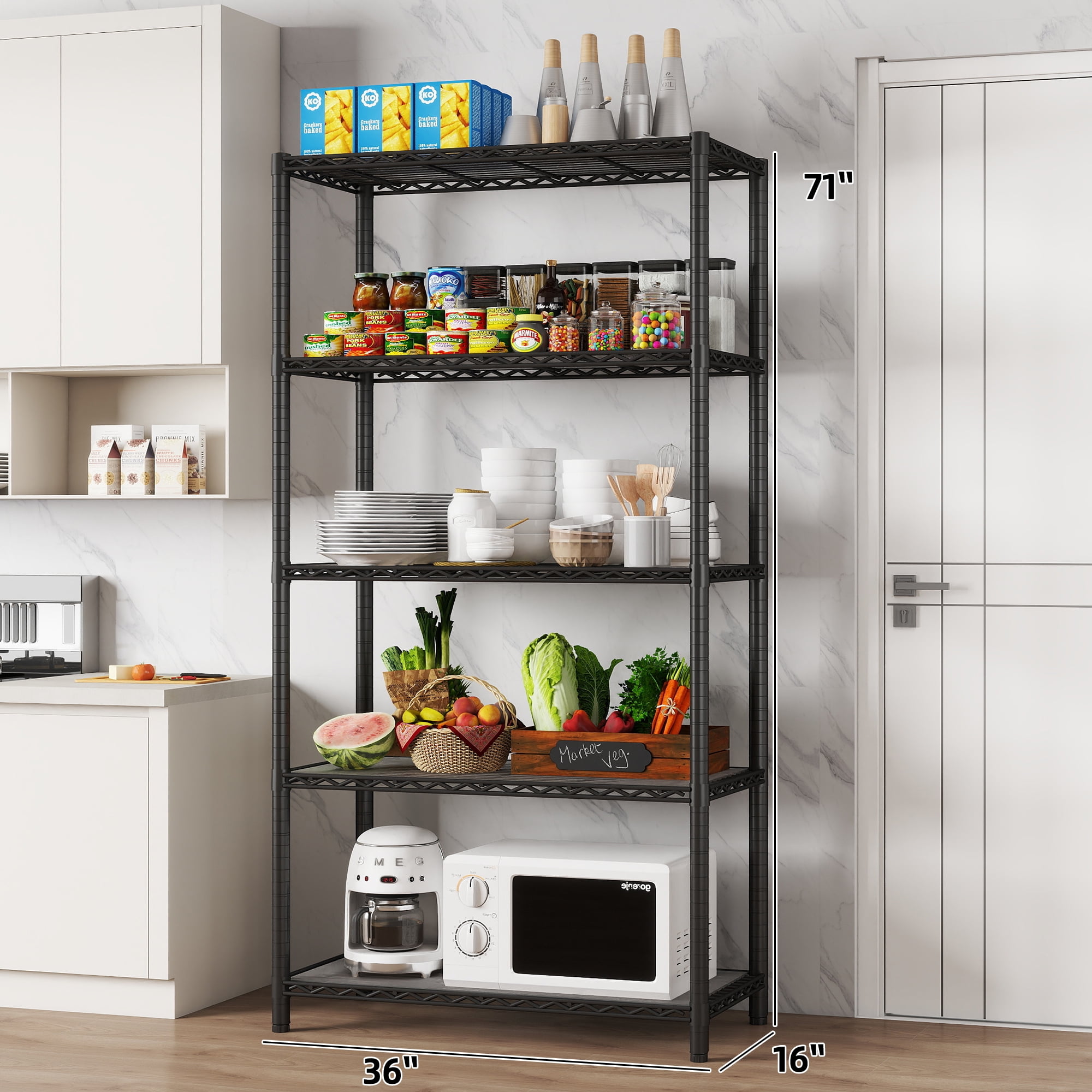 EFINE 5-Shelf Shelving Unit with Shelf Liners Set of 5 - Walmart.com