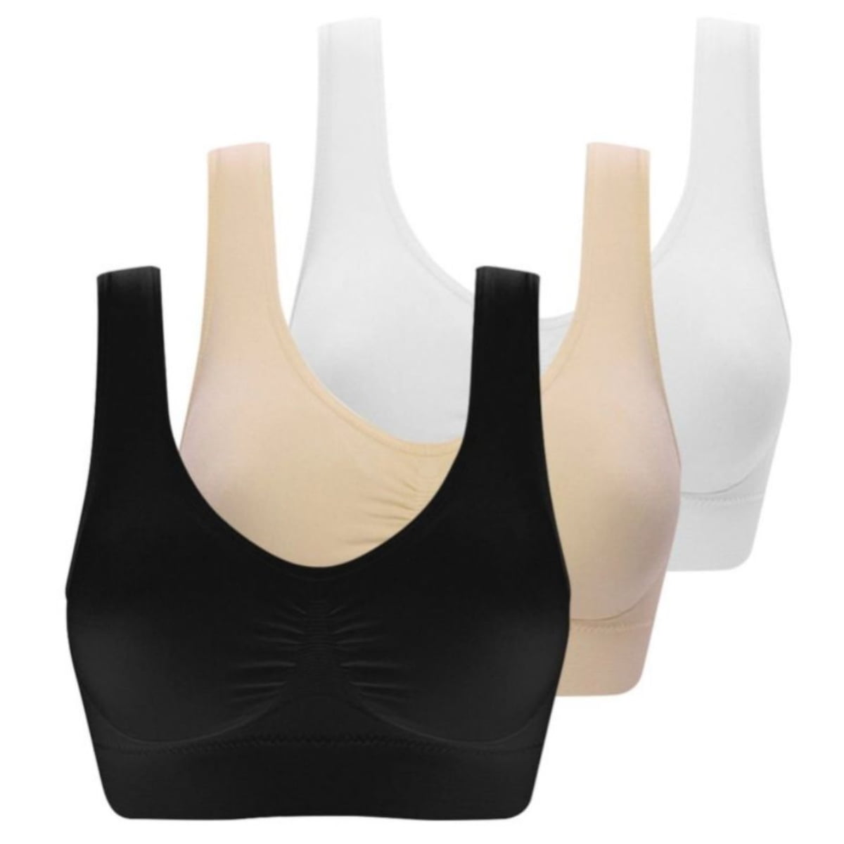 EFINNY 3 Pack Women Underwear Sport Yoga Bras Outdoor Seamless Bra ...