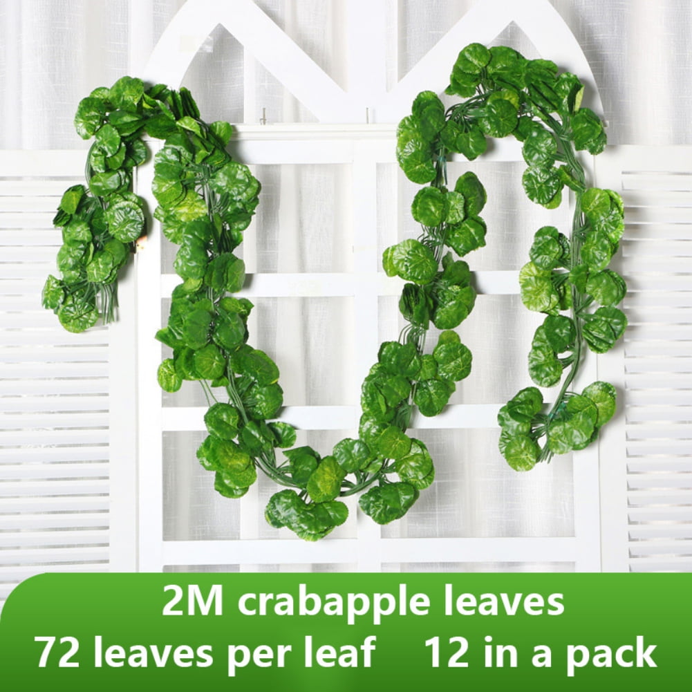 EFINNY Artificial Ivy Green Leaves Vines Grape Watermelon Leaf Vine ...