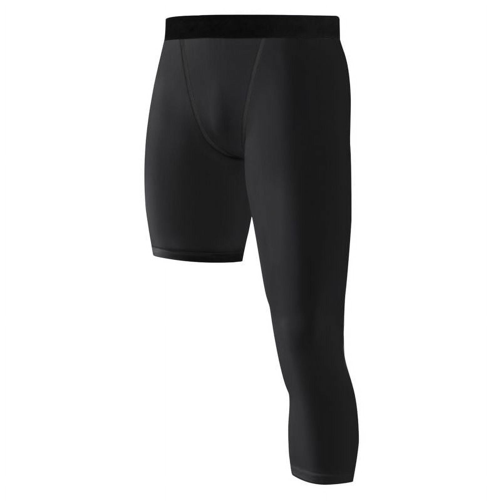 EFINNY Boy's 3/4 One Leg Compression Tights Unisex Leggings Athletic ...