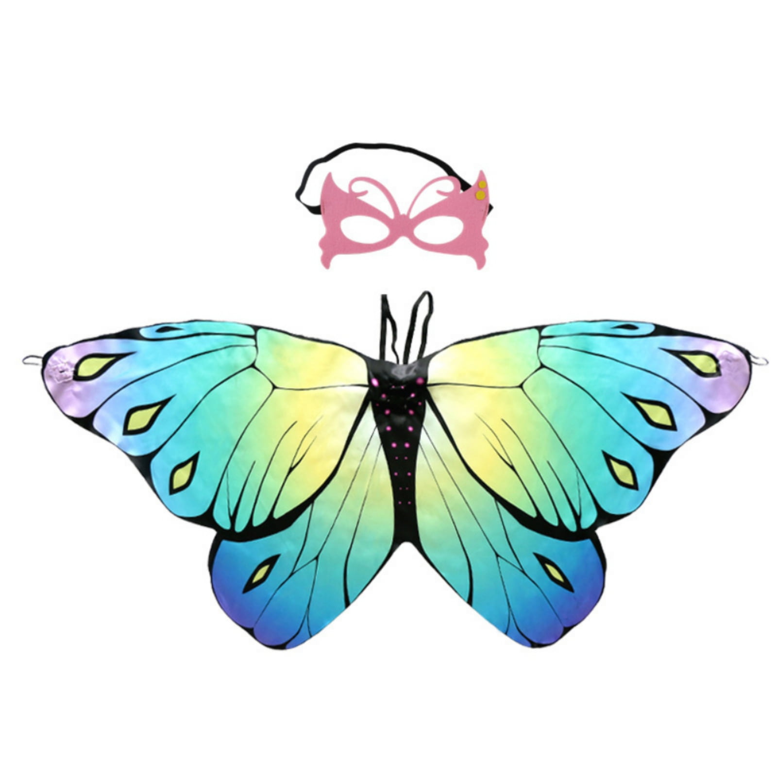 EFINNY Children's Butterfly Wing Cape And Mask Perfect For Halloween ...